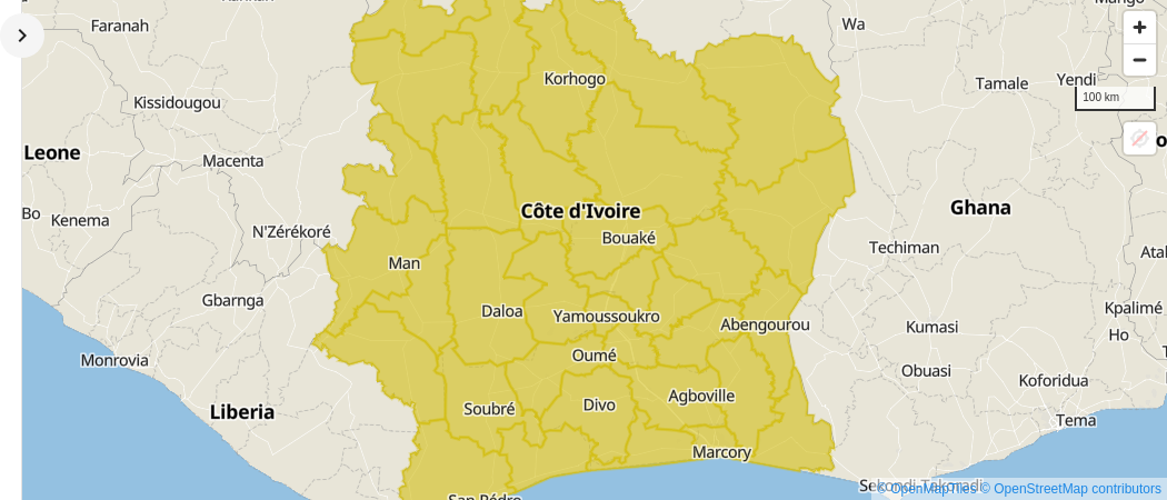 Cartographie de la population ivoirienne par region